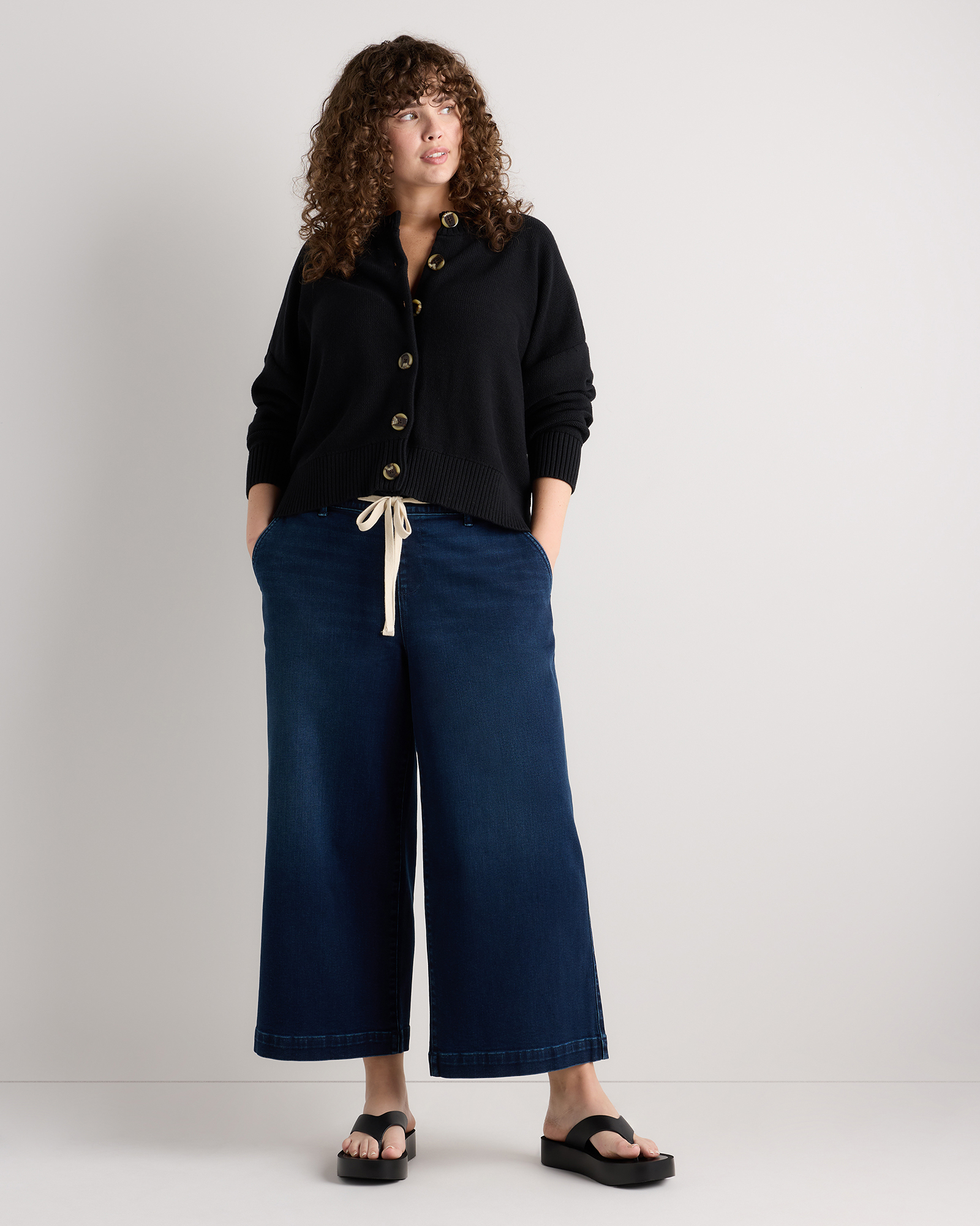 QUINCE Quince Mia Wide Leg Crop Jeans